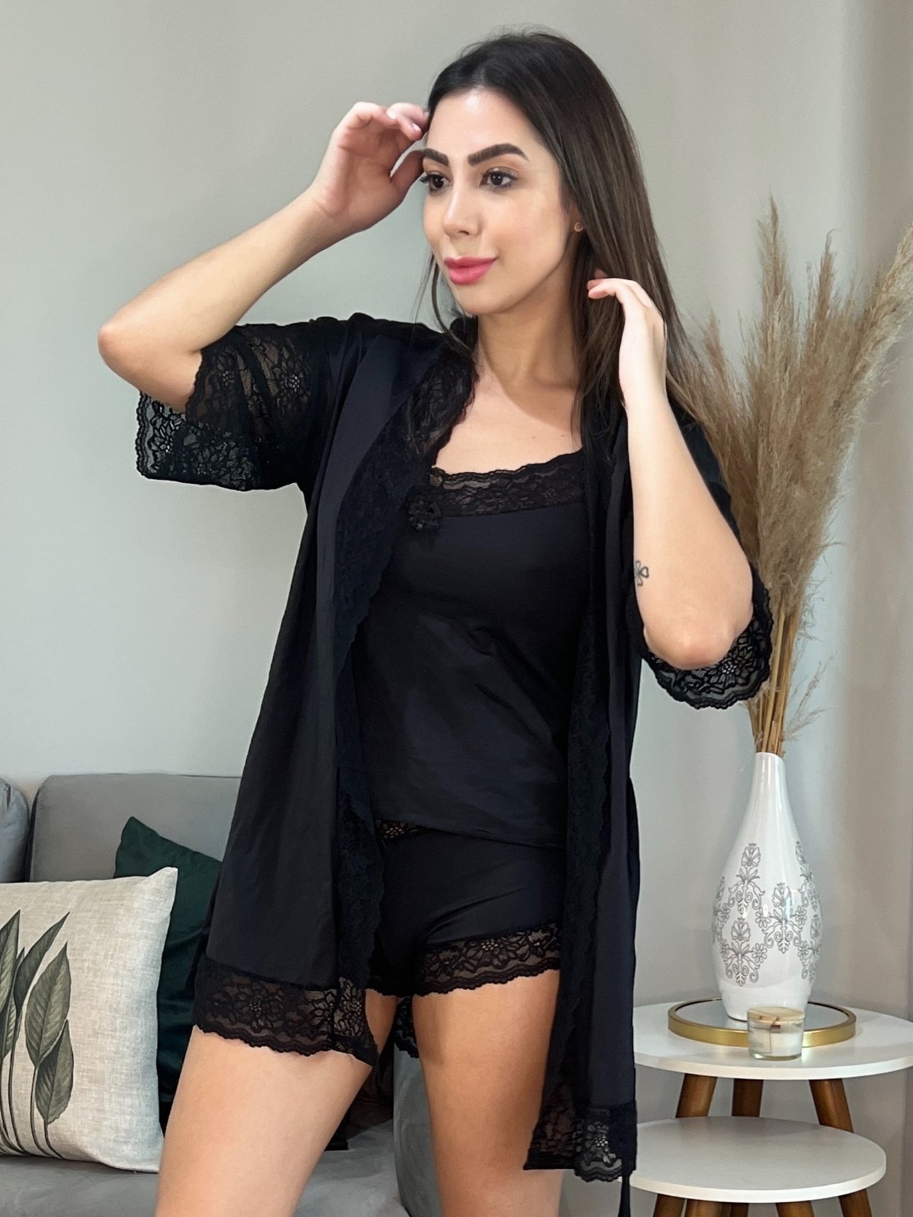 Robe Sophia - Preto - G/GG